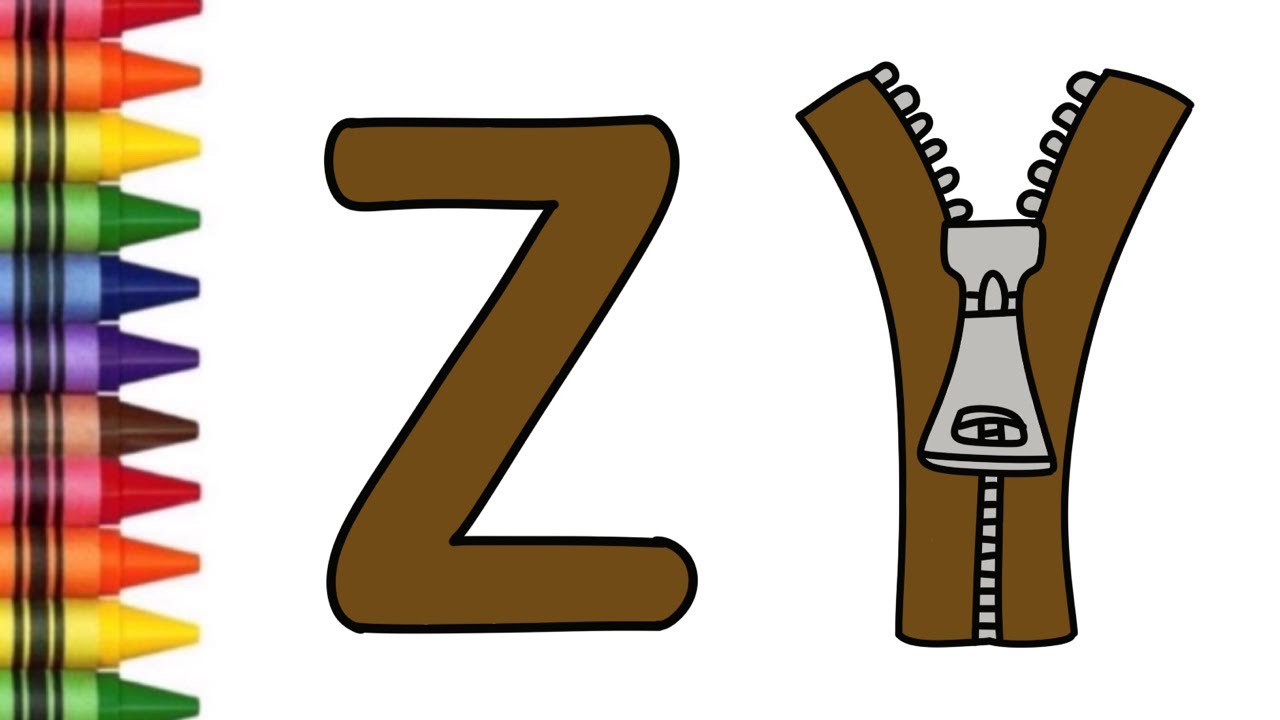 Z for zip Drawing | Alphabet Drawing | ABCD | How to Draw Zip for kids ...