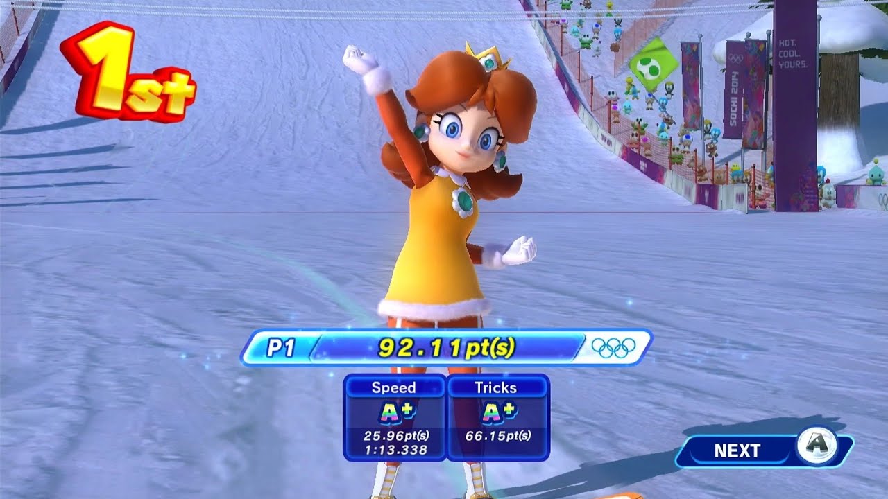 Snowboard Slopestyle (PB) 92.11 pts (Daisy) Mario & Sonic at the Sochi ...