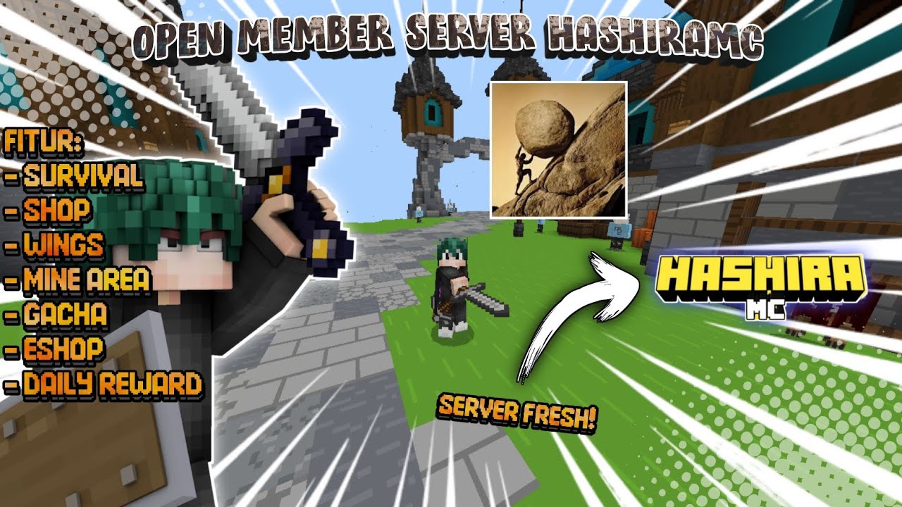 TOP SERVER MCPE 1.20.30 - 1.20.32 ONLINE 24 JAM!!! - HASHIRA MC - YouTube