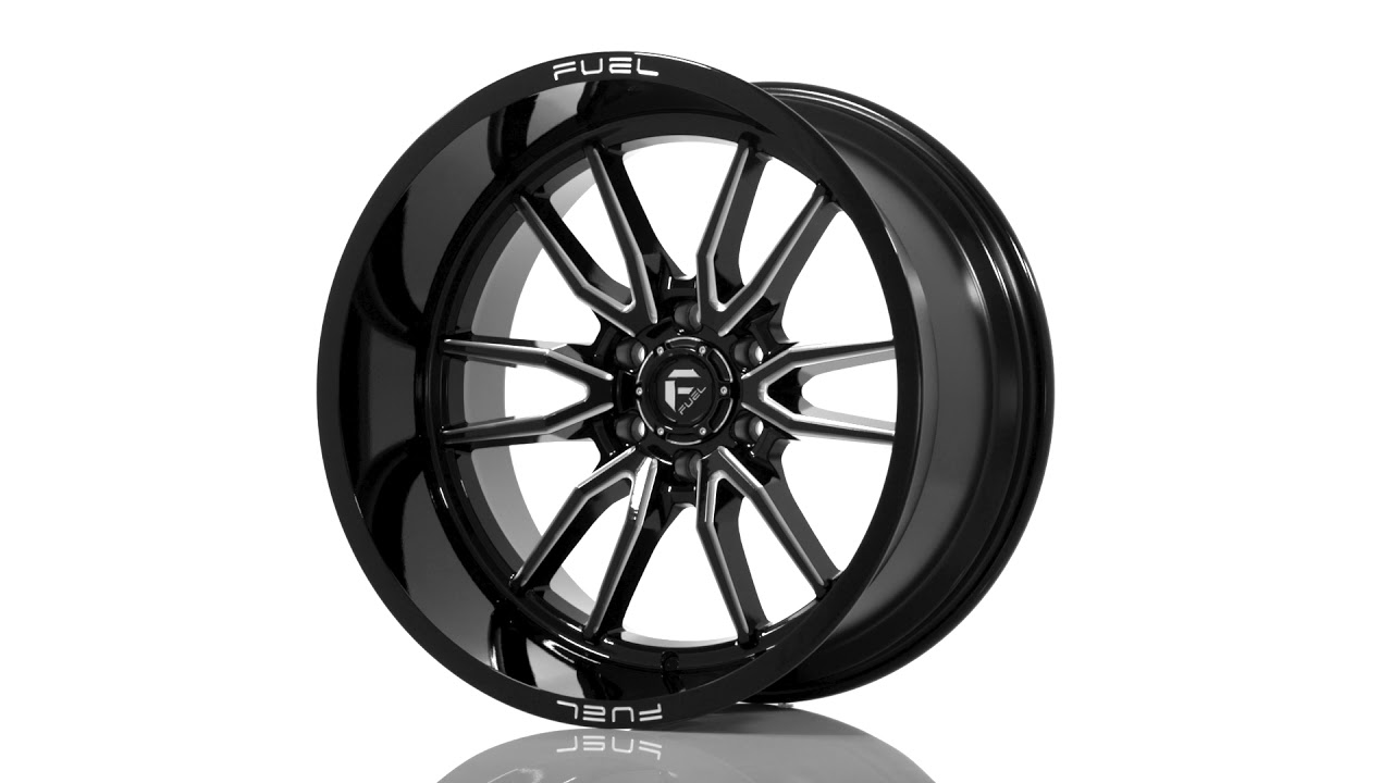 FUEL OFF-ROAD WHEELS - CLASH D761 - 22x12 - 6LUG - GLOSS BLACK MILLED ...