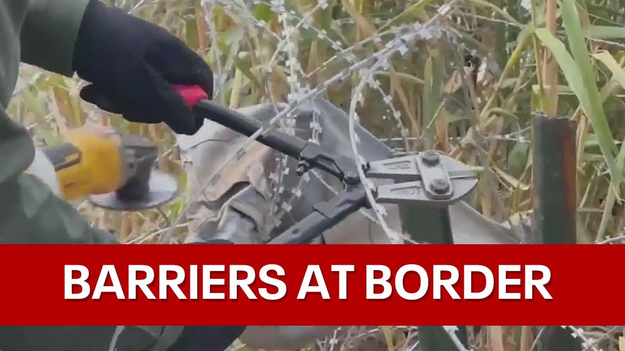 Federal agents cut razor wire Texas installed on US-Mexico border - YouTube