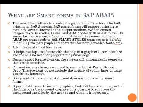 What are Smart forms in SAP ABAP? - YouTube