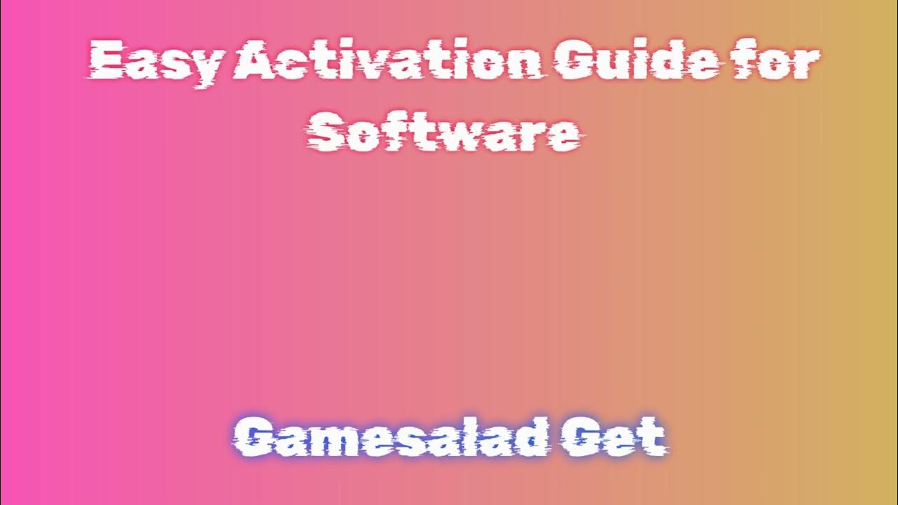 Gamesalad Activation Tutorial: Installation Process Explained / Gamesalad 2024 Download - YouTube