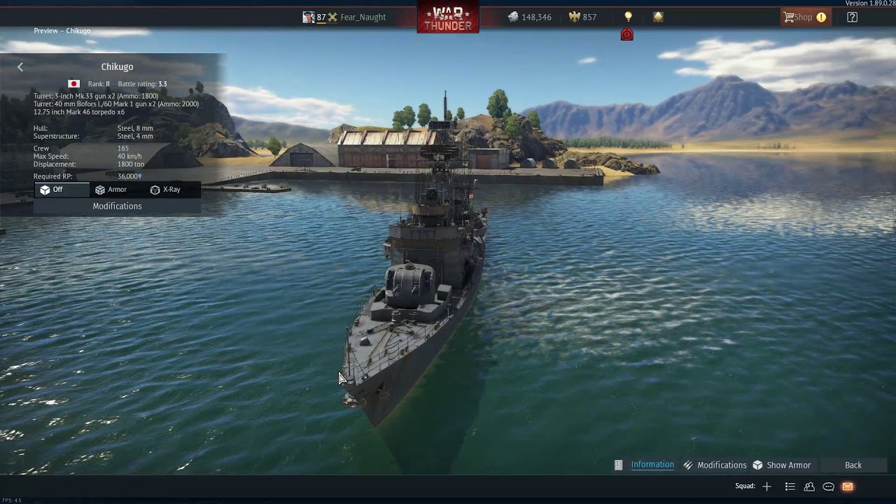 Chikugo-class destroyer escort ( War Thunder Dev Server Update 1.89 ...