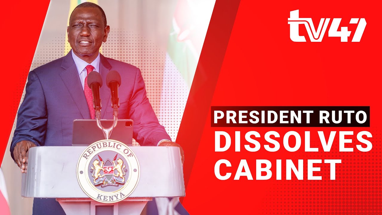 President Ruto dissolves cabinet during national address - YouTube