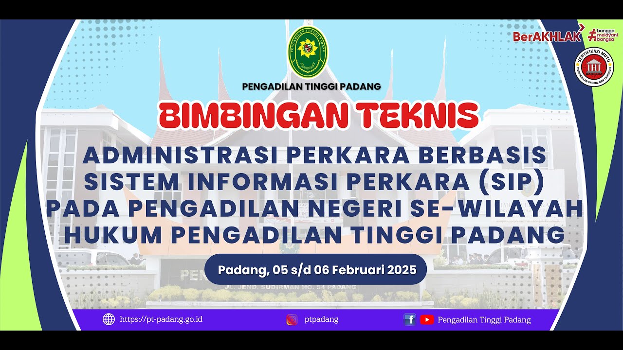 PENGADILAN TINGGI PADANG – Jl. Jenderal Sudirman No. 54 – Kota Padang ...