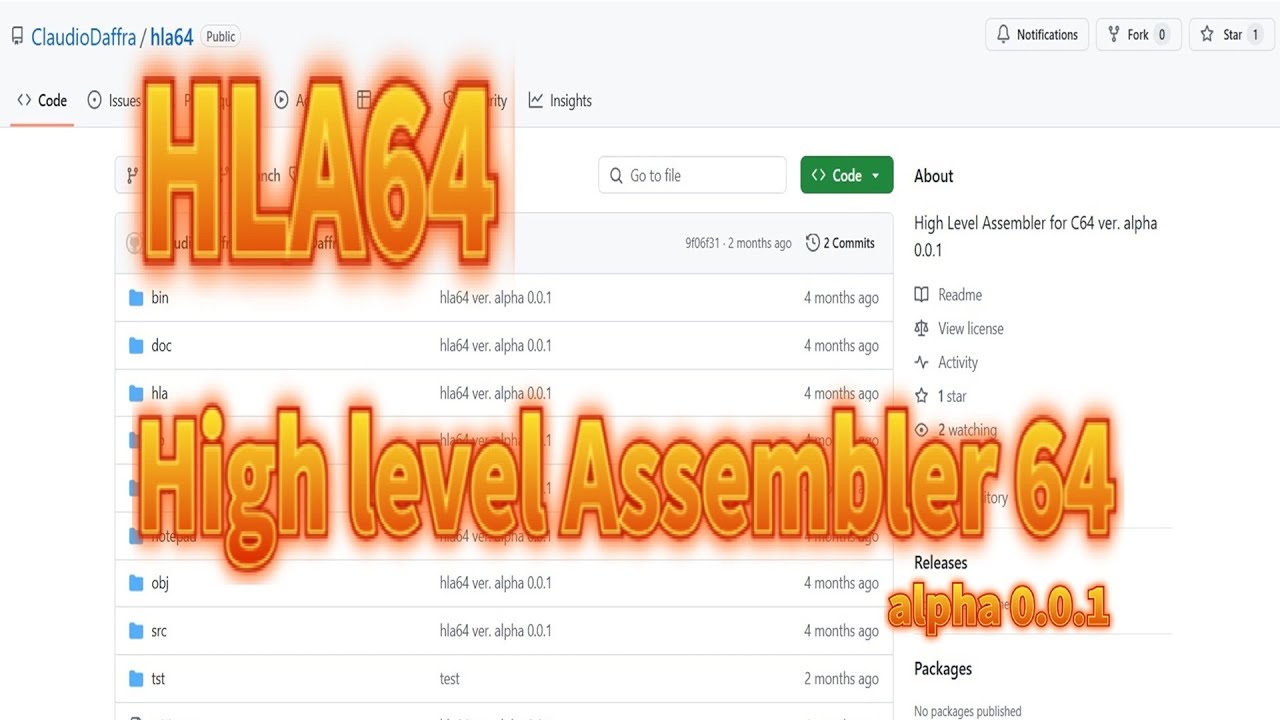 High Level Assembler 64 : alpha 0.0.1 - YouTube