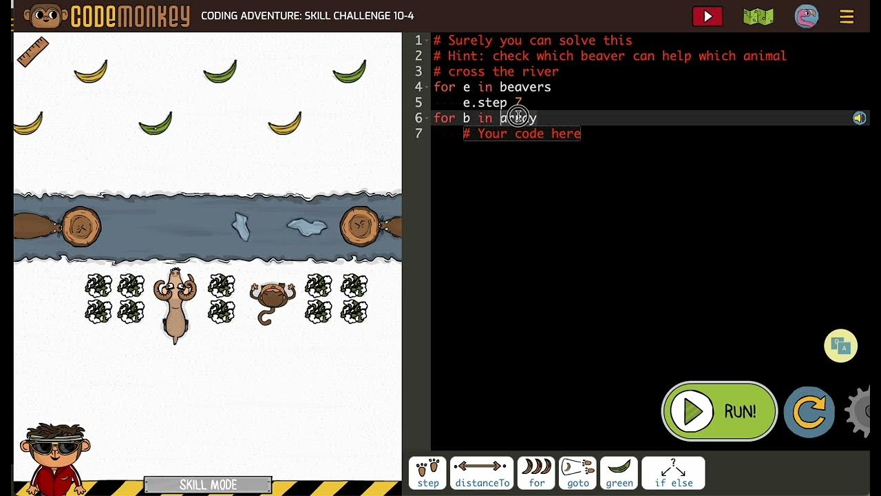 CodeMonkey Skill Mode 10-4 - YouTube