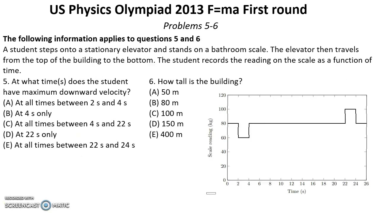 US F=ma Physics Olympiad 2012. First Round. Problems 4-6 of 25 ...
