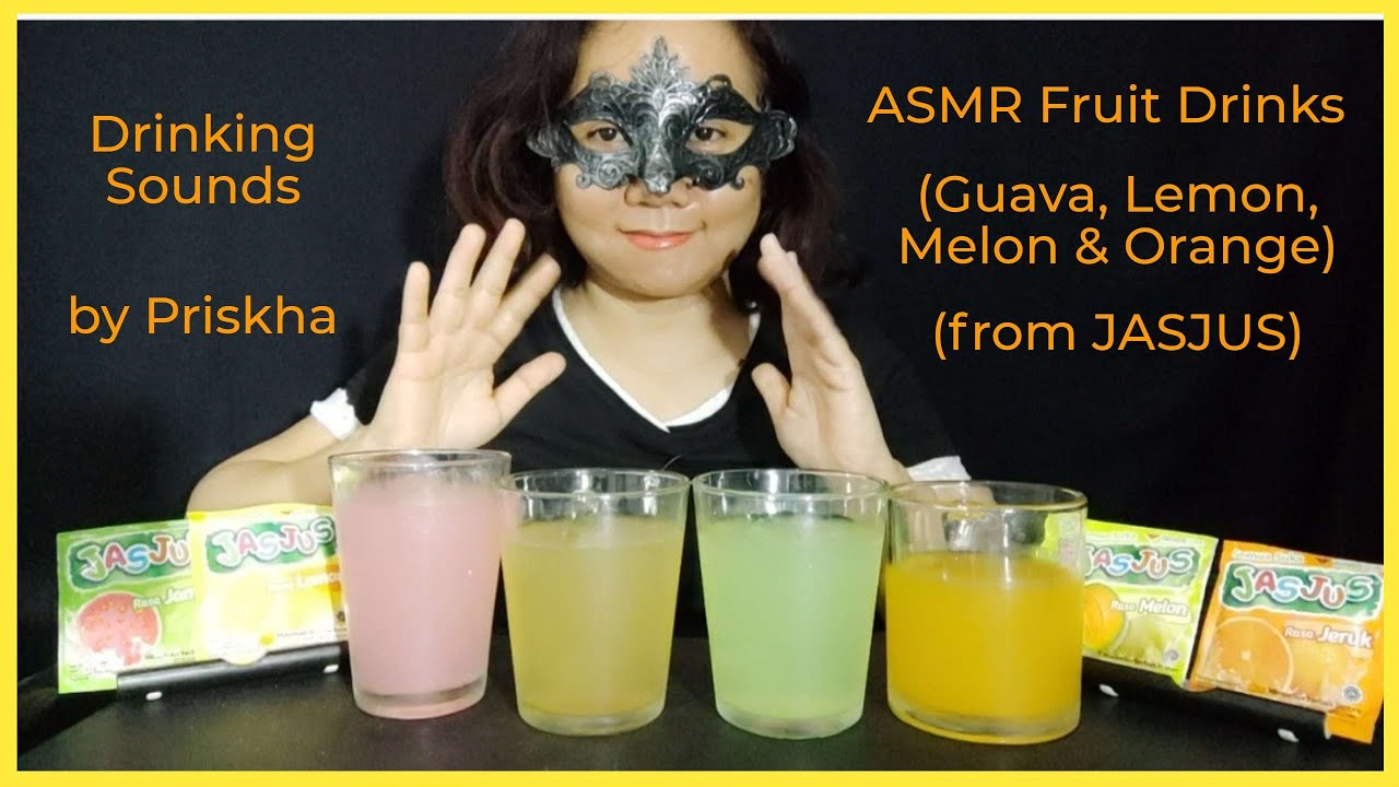 ASMR Fruity Drinks Jas Jus (Guava, Lemon, Melon, Orange). Drinking ...
