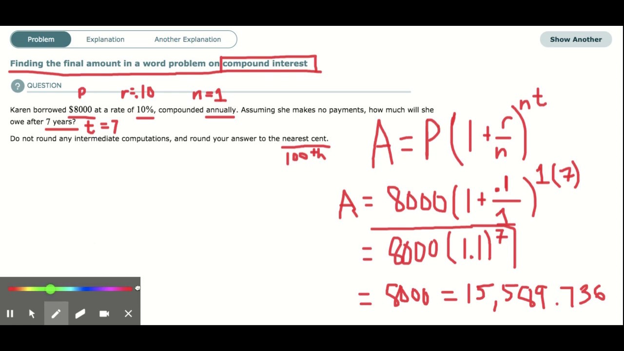 ALEKS - Finding the final amount in a word problem on compound interest - YouTube