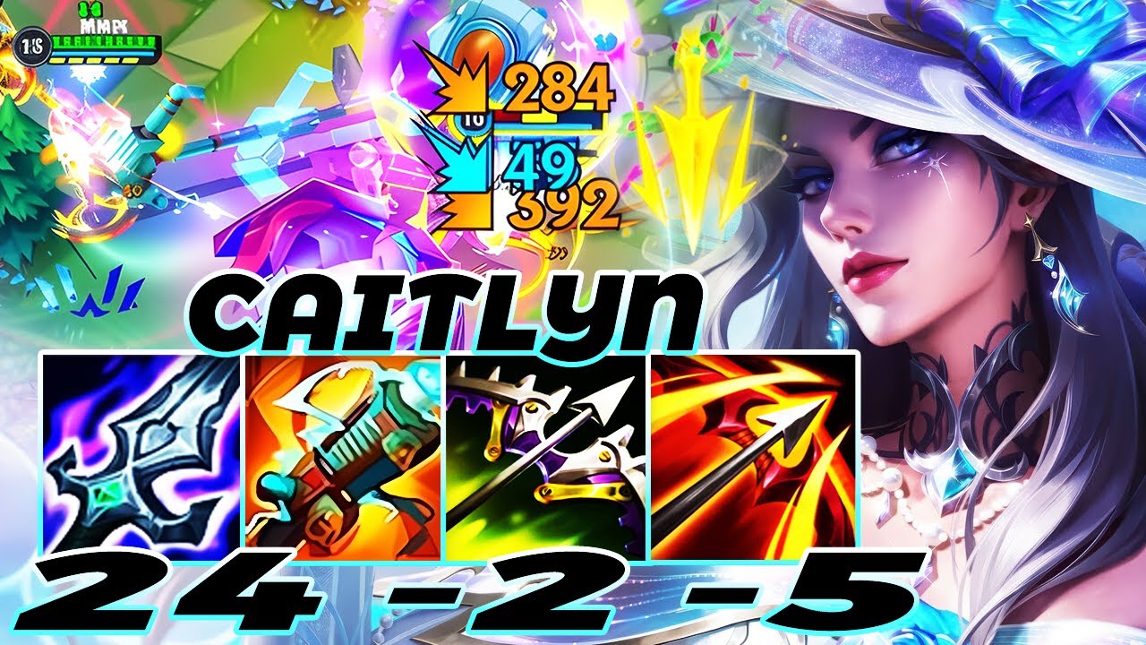 WILD RIFT CAITLYN ADC GAMEPLAY | 24 -2 -5 MVP | CAITLYN BUILD RUNES ...