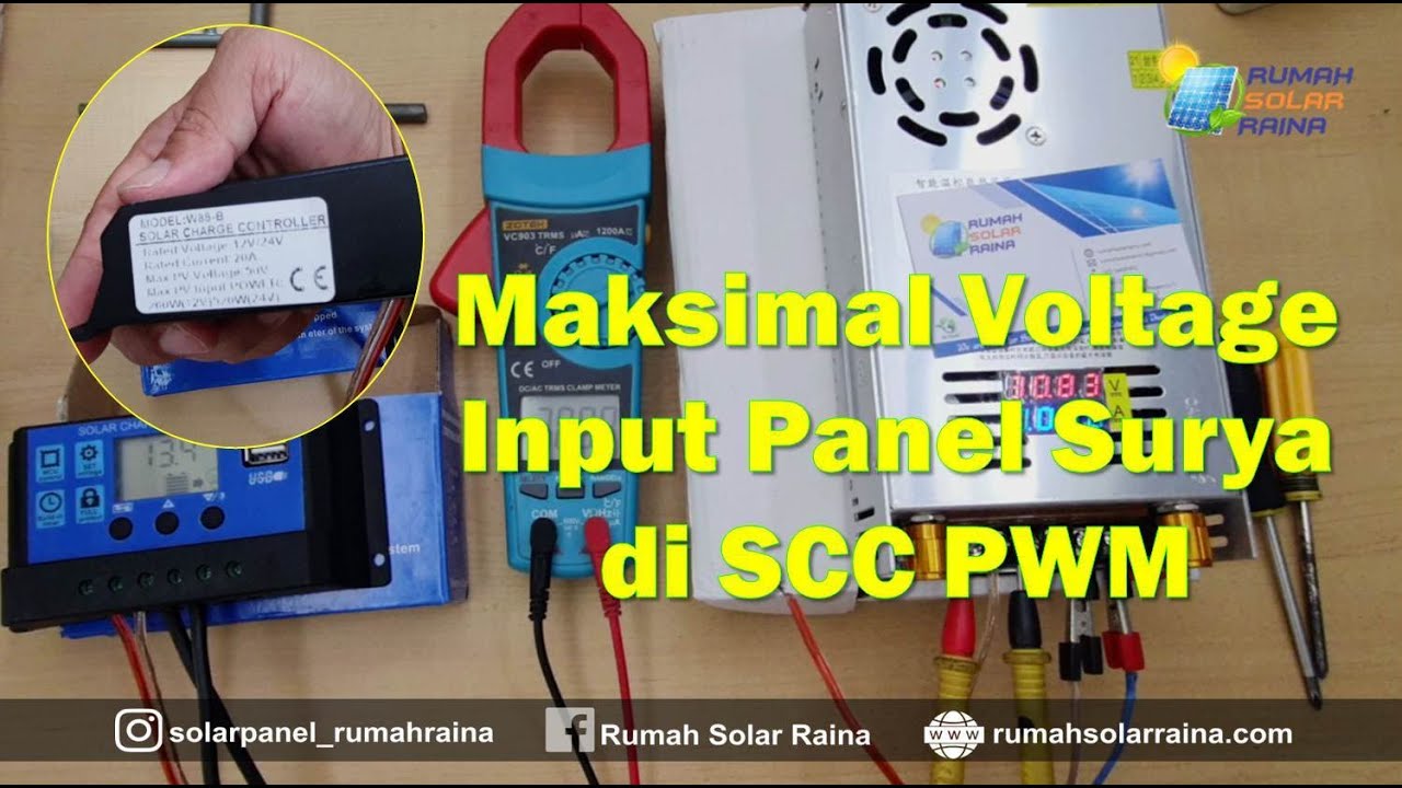 Maksimal Voltage Input Panel Surya di SCC PWM - YouTube