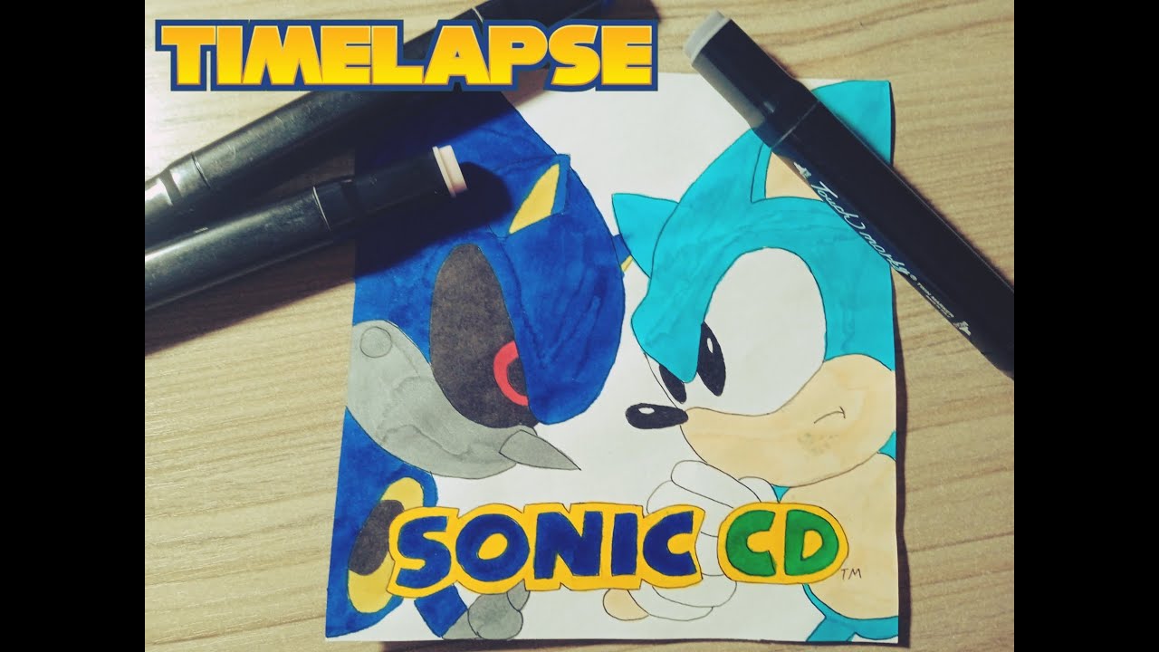 Drawing SONIC CD POSTER (TIMELAPSE)/Рисую ПОСТЕР СОНИК СД (ТАЙМЛАПС ...