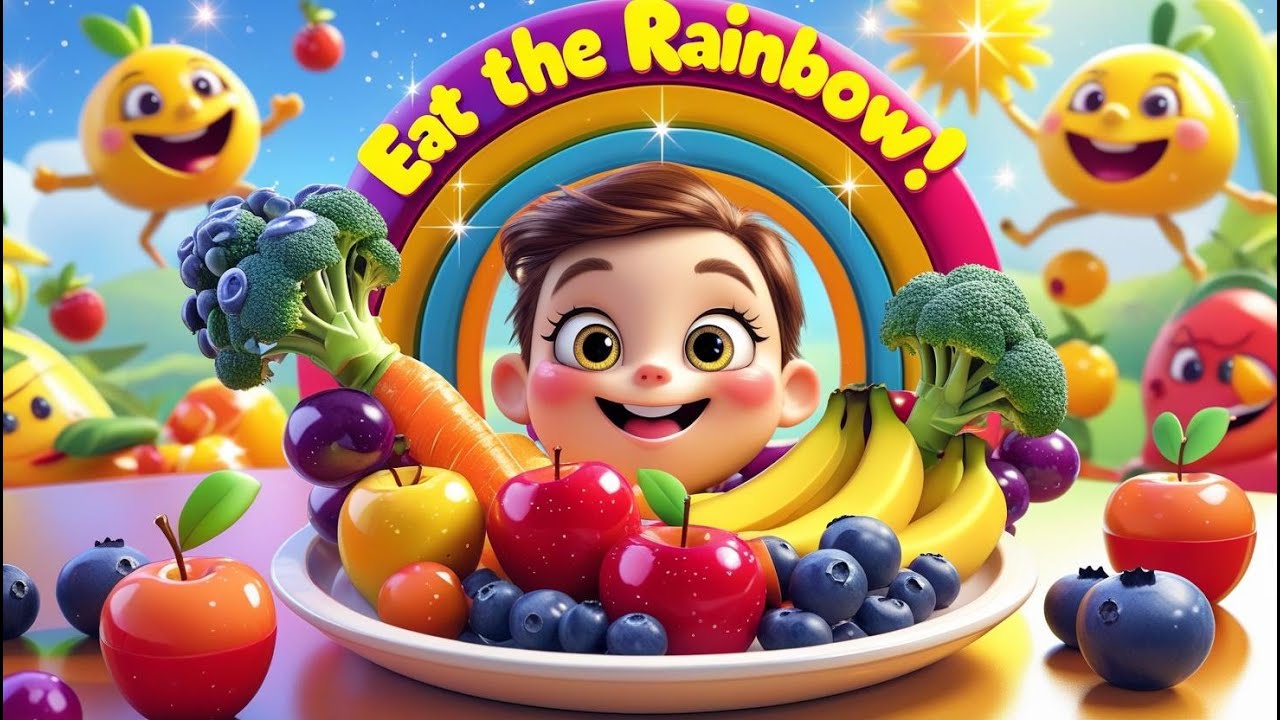 Eat the Rainbow Song 🌈 | Healthy Food Song for Kids | Rhyme Planet ...