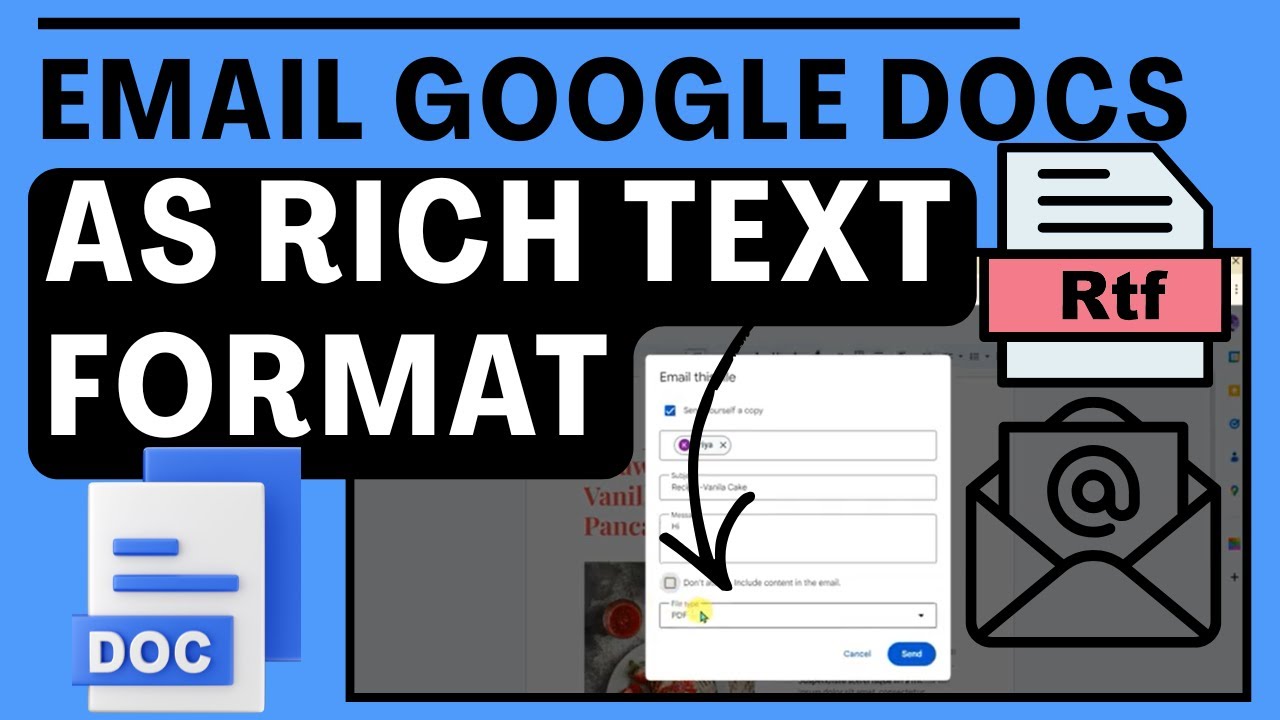 How To Email Google Docs As Rich Text Format - YouTube