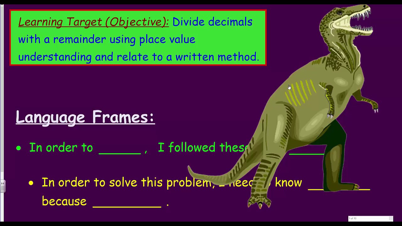 Engageny Eureka 5th Grade Math Module 1 Lesson 14 Divide decimals using ...