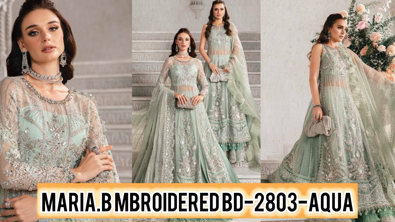 Maria.B Mbroidered BD-2803-AQUA instock🐟🐳🐊 to place your orders ...