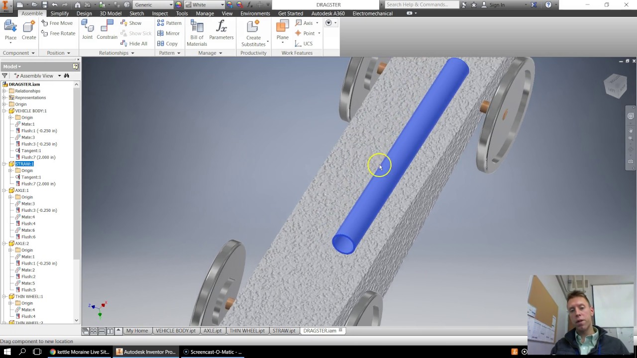 3D Modeling: Constraining a Round Surface to a Flat Surface - YouTube