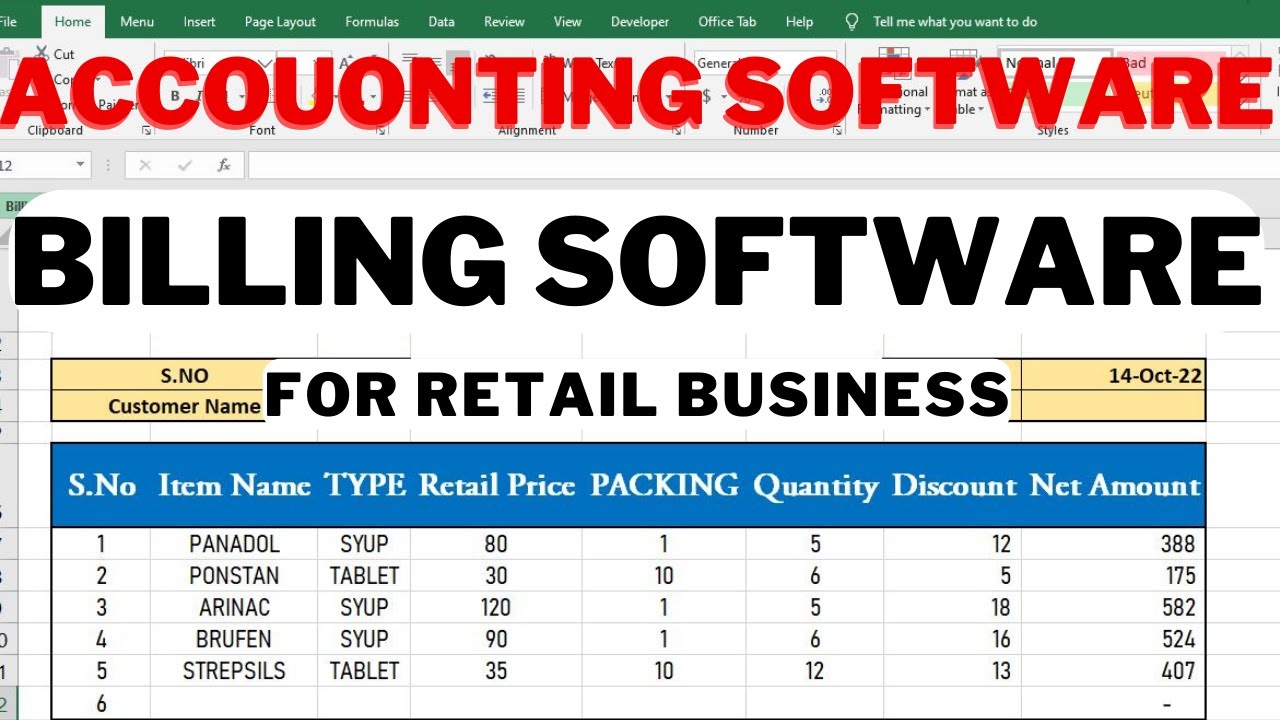 Fully automatic Accounting software in Excel | How to Make Billing ...