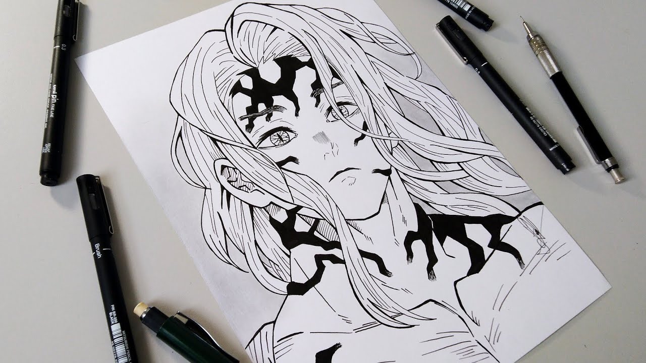SPEED DRAWING - MUZAN KIBUTSUJI - KIMETSU NO YAIBA - YouTube
