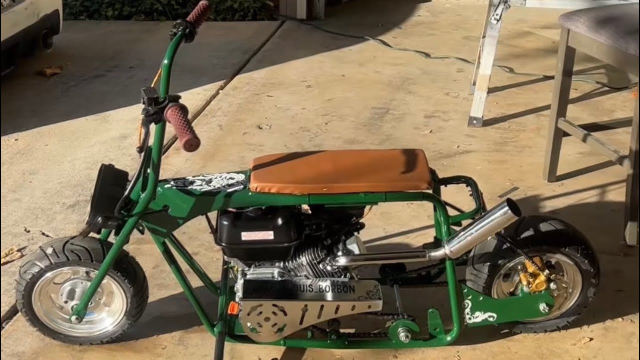 Crazy custom stretched mini bike POV cruise - YouTube