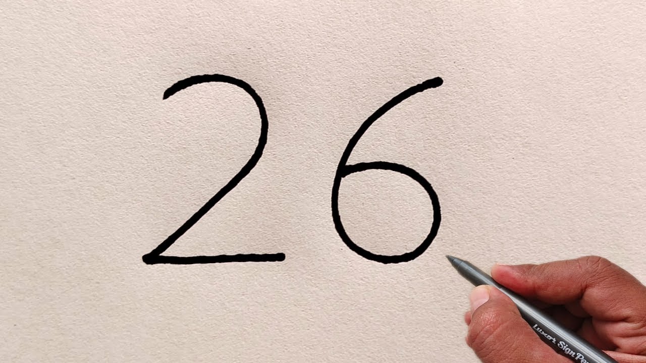 How to draw beautiful drawing 26 Number | Easy beginners drawing ...