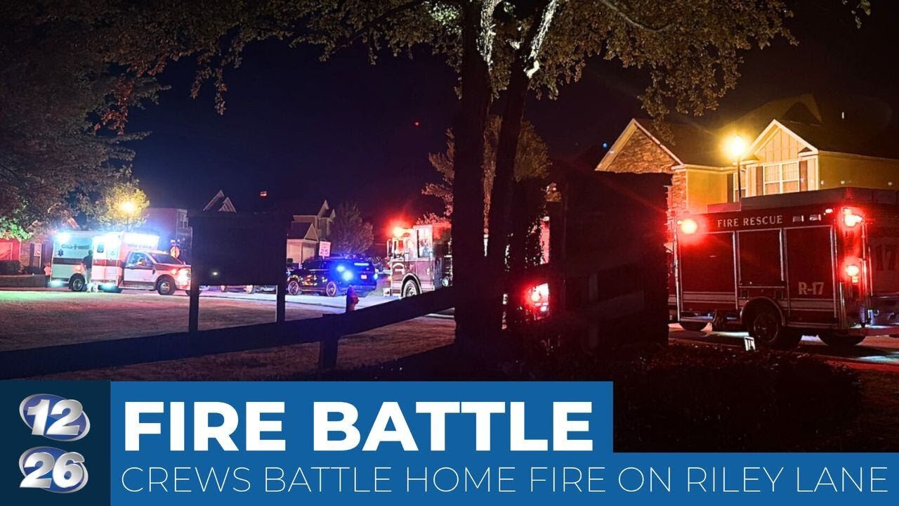 Columbia County crews battle fire on Riley Lane - YouTube