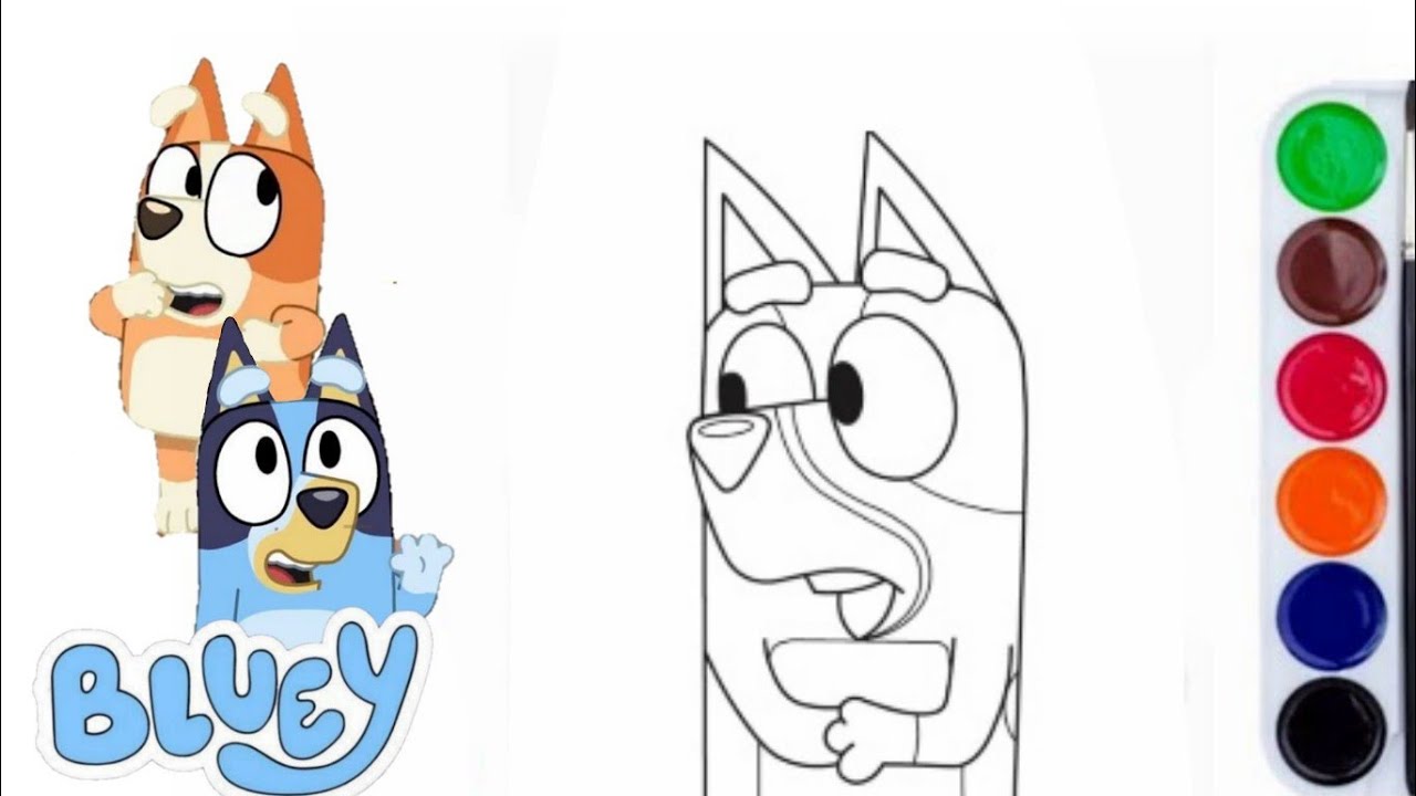 How to Draw Bluey | Easy Step-by-Step Art with Bluey and Bingo | Fun ...