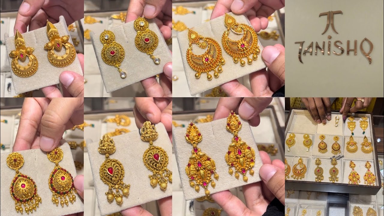 Tanishq latest beautiful big size gold chandbali designs with weight ...