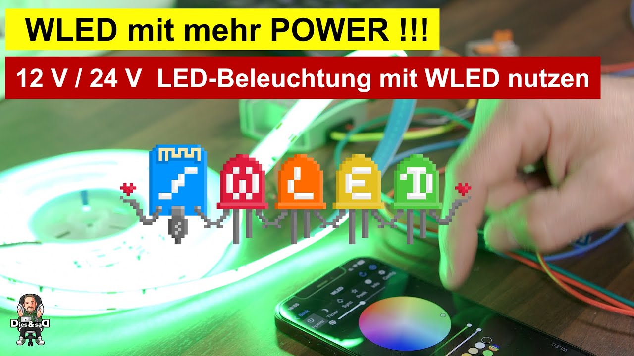 WLED mit 12 V & 24 V / Controller und ESP 32 - YouTube