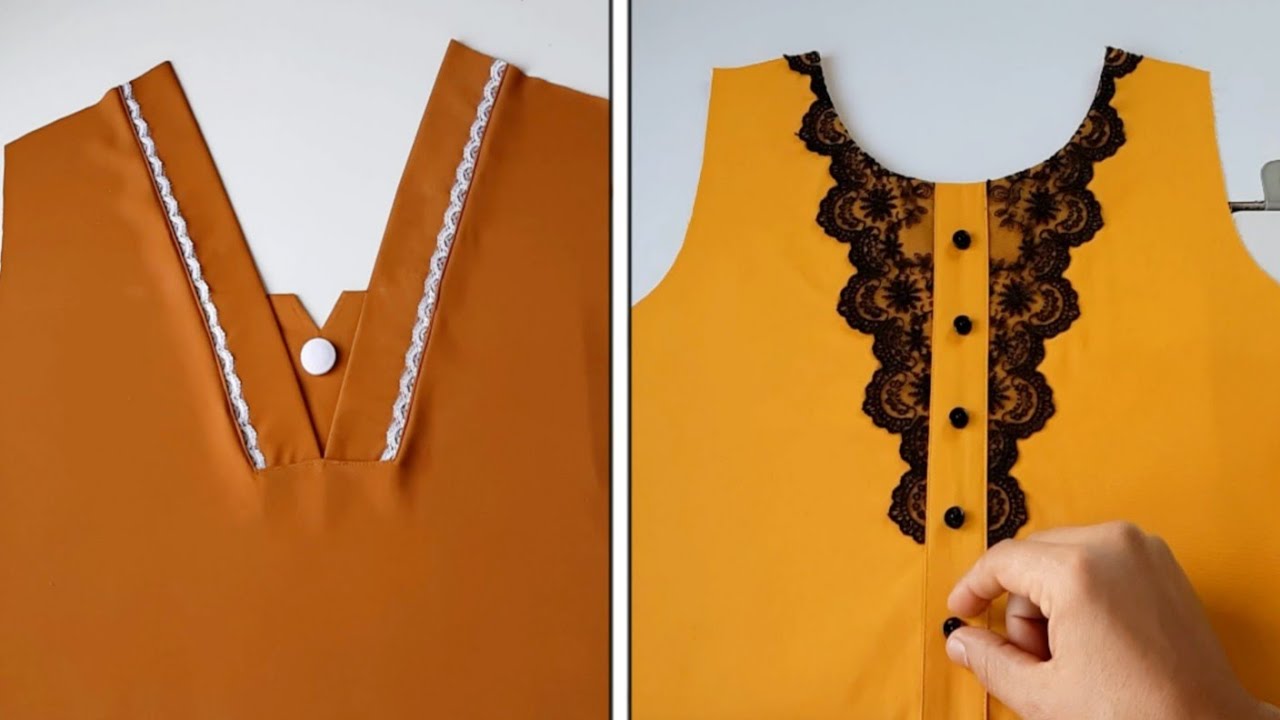 2 Ways easy Helped me a lot v shape neck cutting and stitching/ trendy ...