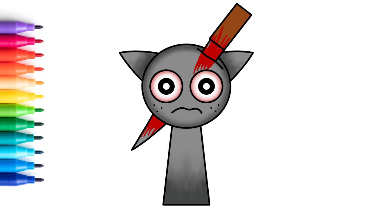 How to draw Sprunki Gray phase 4 - YouTube