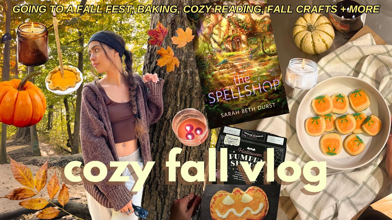 COZY FALL VLOG 🍂🎃☕️ Fall Fest, Baking, Cozy Reading, Fall Crafting ...