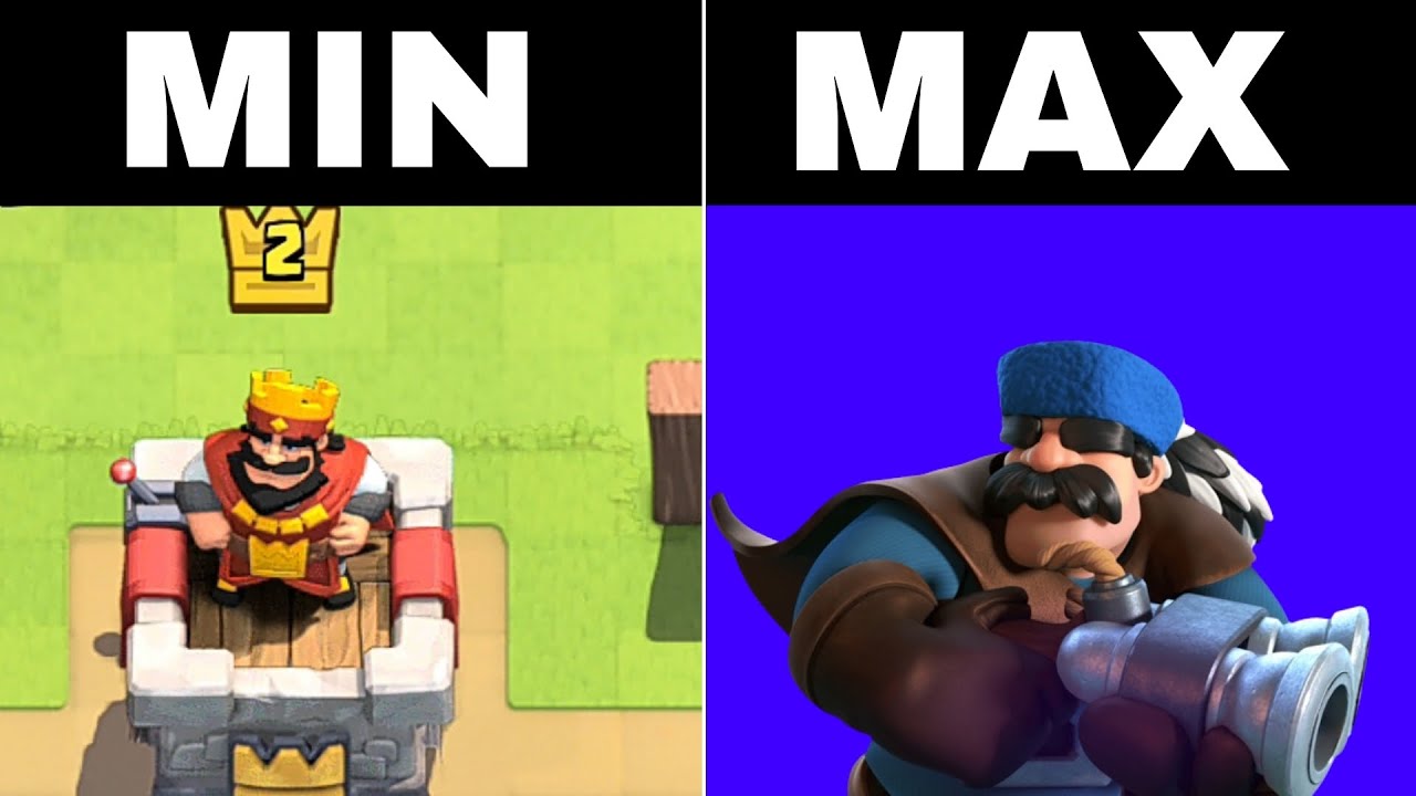 max level hunter Vs 2 level king tower clash Royale - YouTube