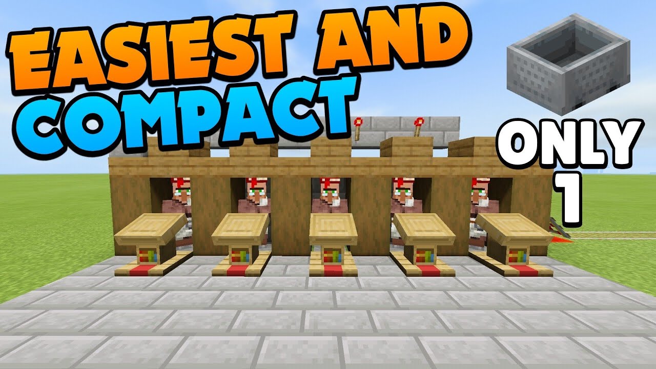 Minecraft: EASIEST And Compact Villager Trading Hall And TRANSPORTATION ...