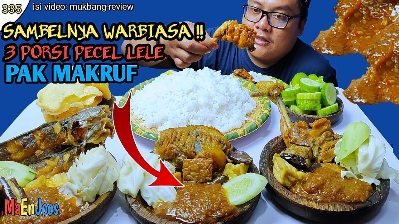 SAMBELNYA WARBIASA !! MUKBANG PECEL LELE LAMONGAN - PAK MAKRUF - YouTube