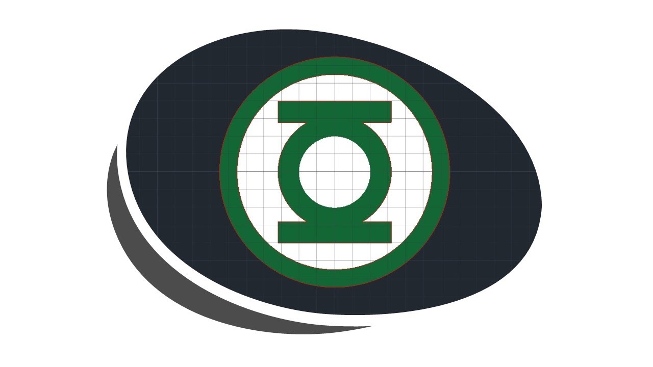 Dibujar escudo de LINTERNA VERDE (DC). Autocad. - YouTube