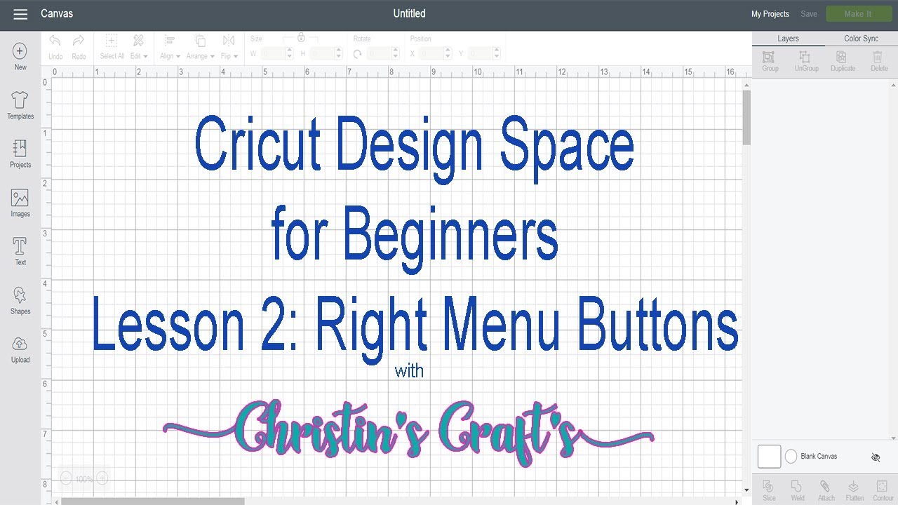 Cricut Design Space for Beginners: Lesson 2 - Right Menu Buttons - YouTube