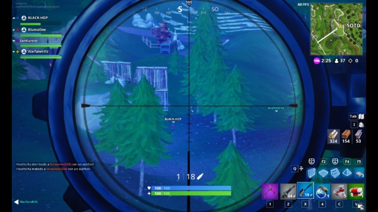FORTNITE CHILE ~ SNIPER 250 METROS - YouTube