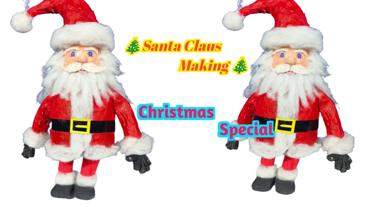 How to make Big Size Santa claus from wasts plastic bottle&News paper.🎄 ...