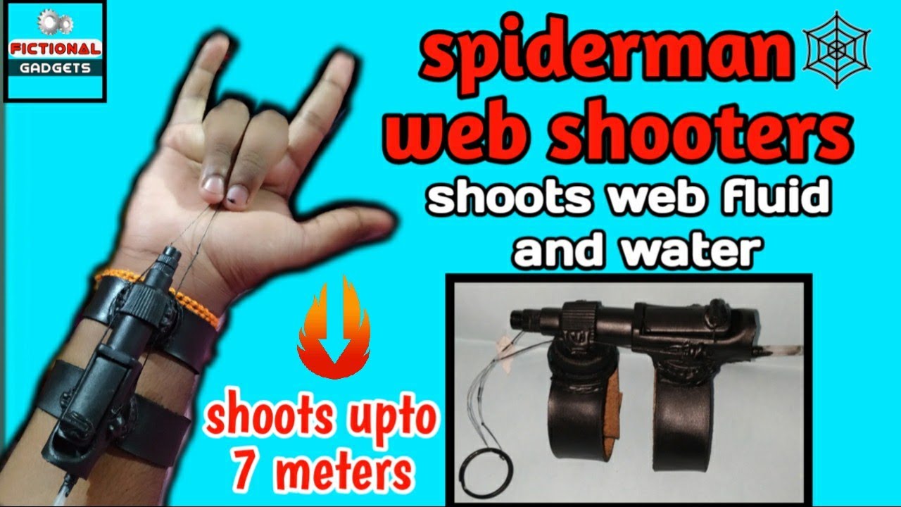 spiderman web shooters shoots web fluid and water. - YouTube
