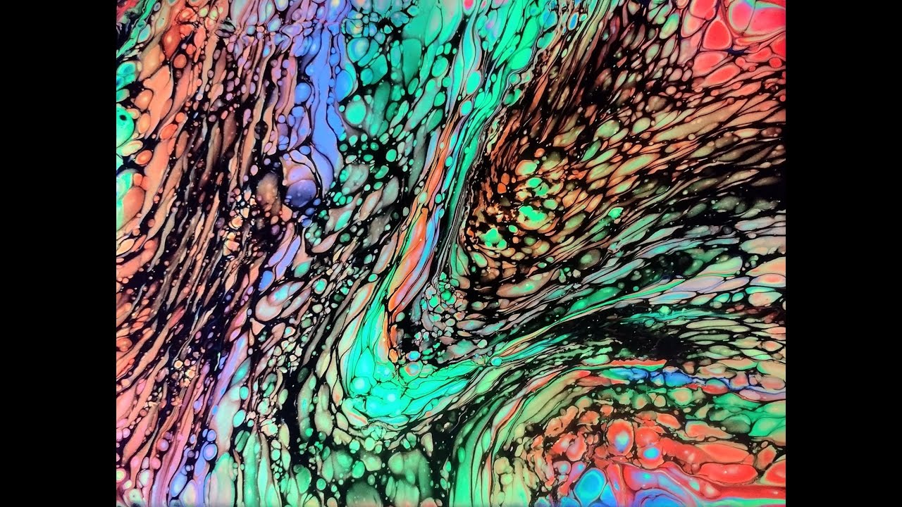 Neon Paint Pour Swipe Technique - YouTube