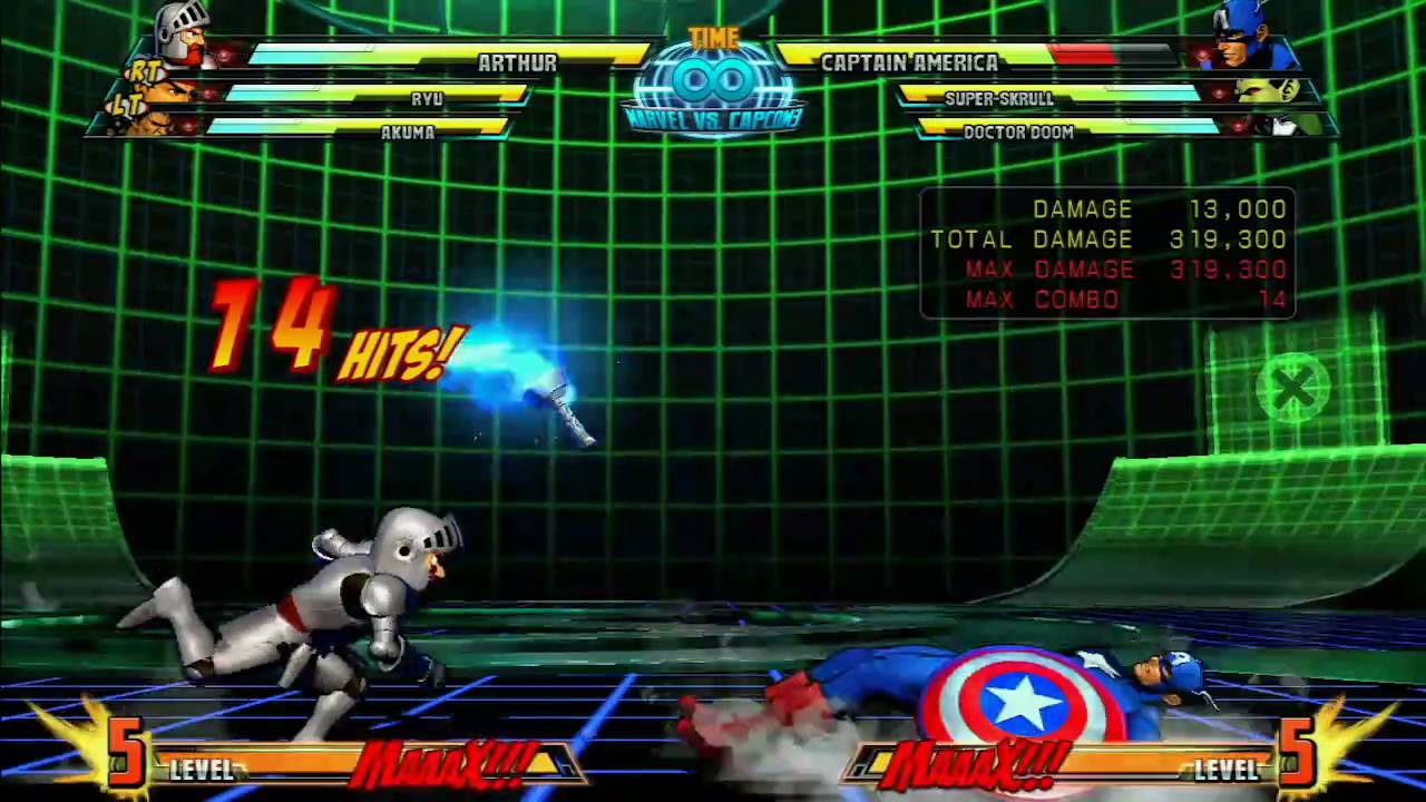 MvC3: Arthur - Combo 05 - Knight Watch! - YouTube