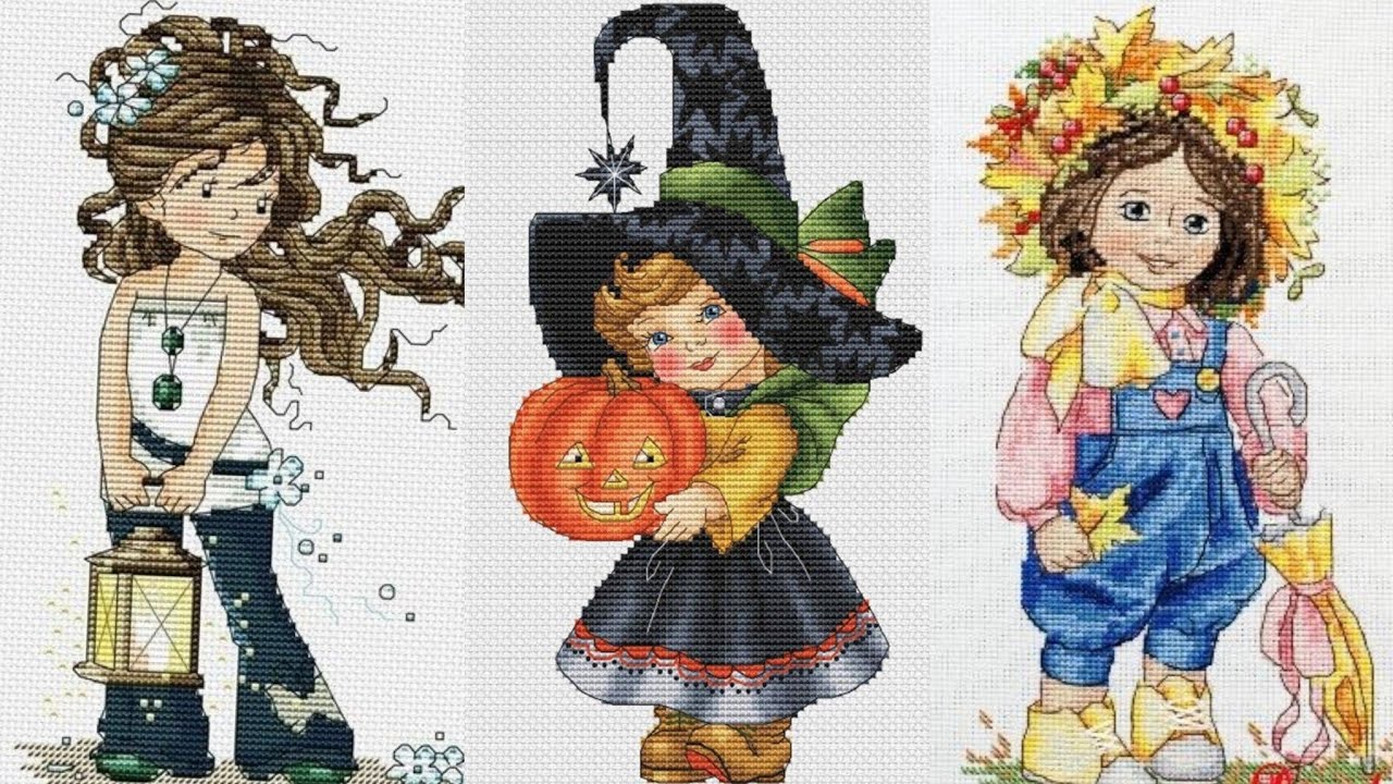 Stylish beautiful Barbie Cross stitch patterns - YouTube