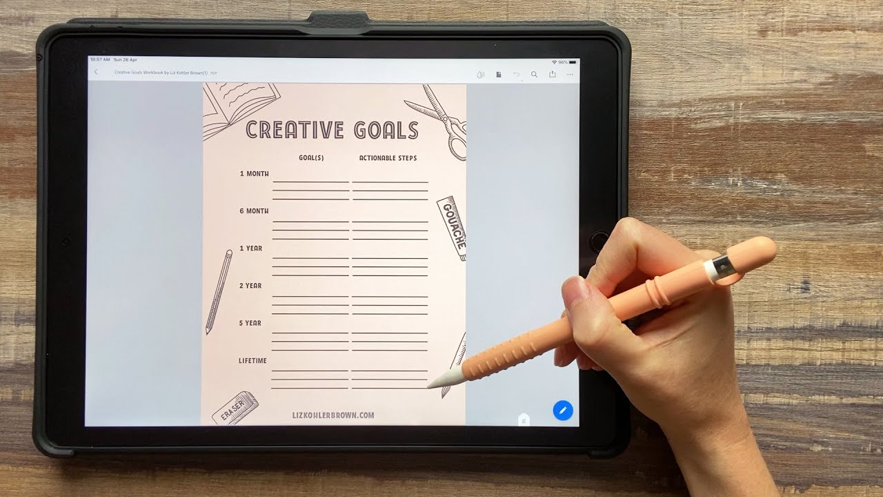 Free Creative Goals Workbook + Best Free Notetaking App for iPad - YouTube