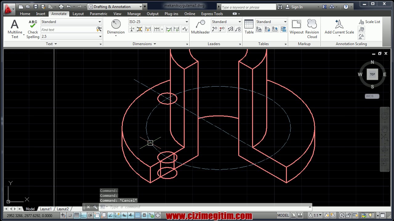 AutoCAD izometrik kesit çizme (isocircle) - YouTube