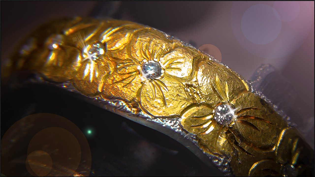 I make some flowers for my beautiful wife – raised gold inlay in ...