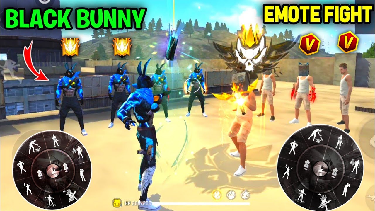 Black Bunny Bundle Vs Adam Team Emote Fight 😈 On Factory Roof क्या HOGA ...
