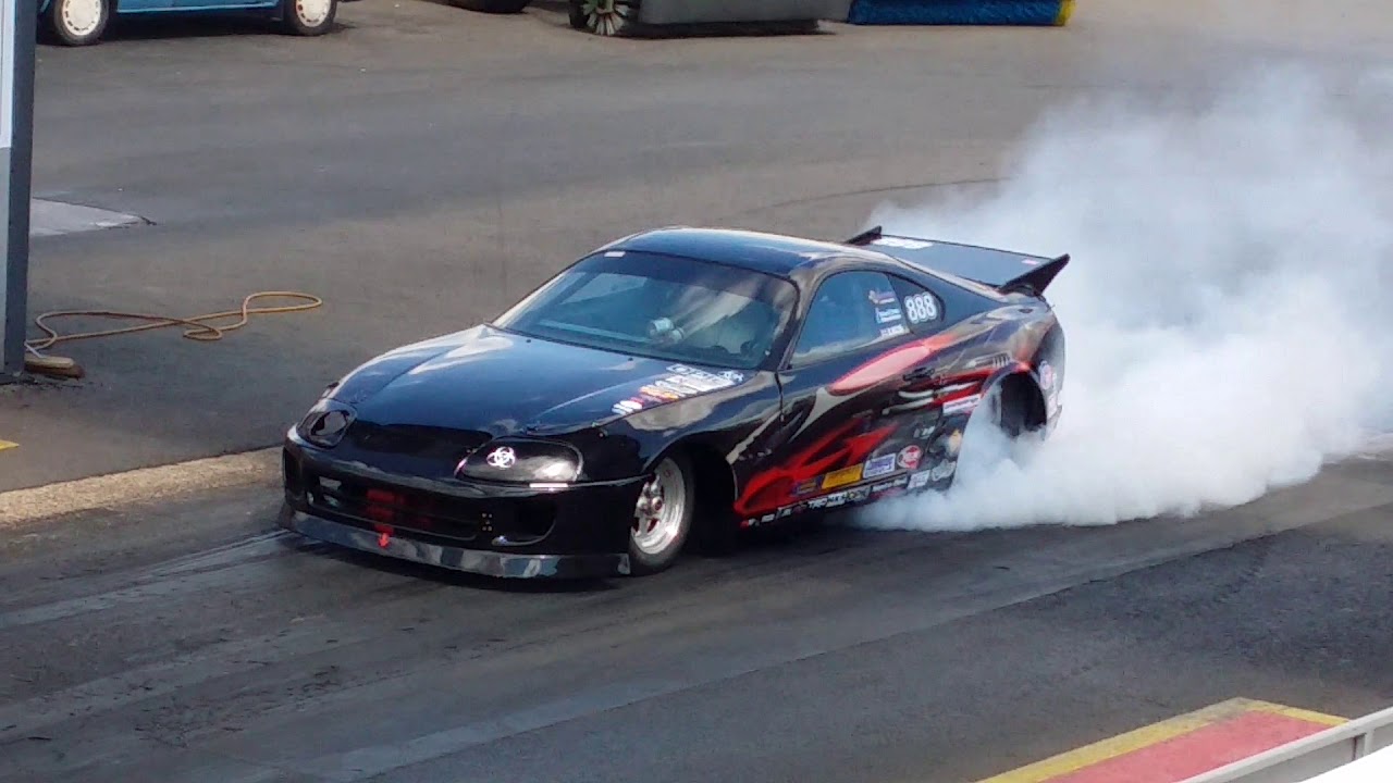 Toyota Supra Drag Race - Santa Pod Raceway - YouTube